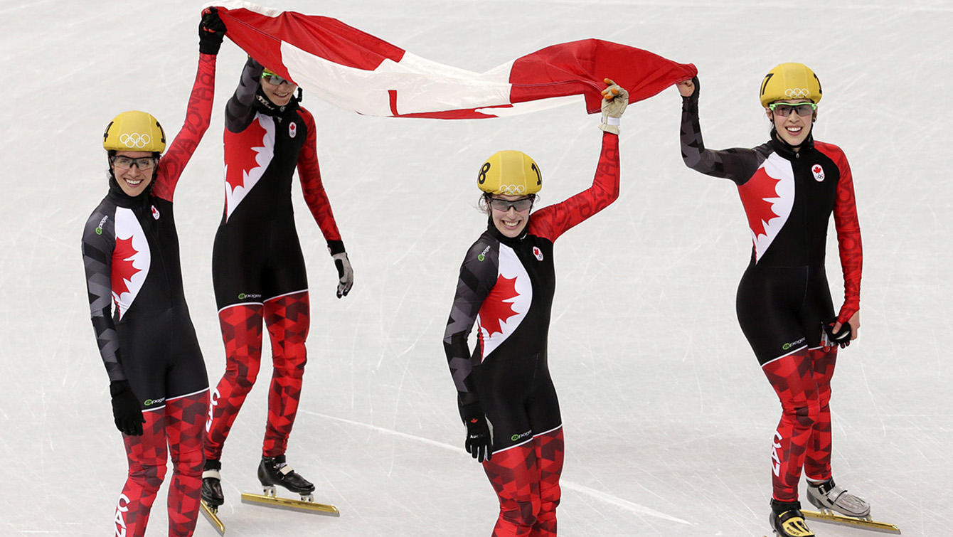 Canada's short track ladies deliver silver in 3000m relay - Team Canada ...