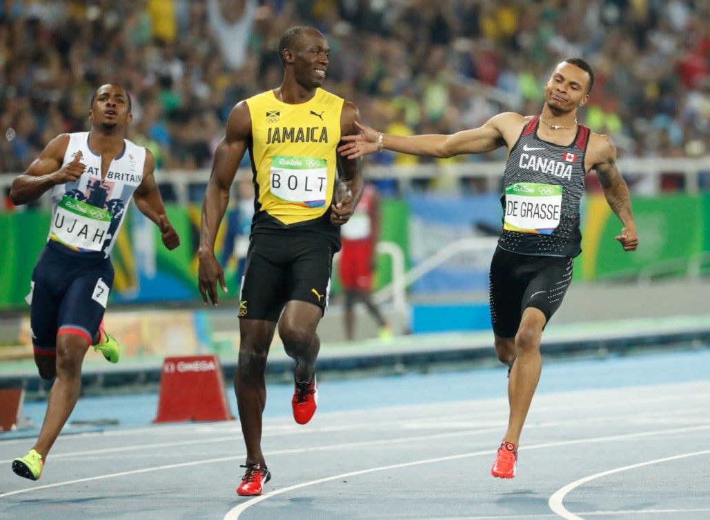 In Photos: Bolt and De Grasse 'bromance' at Rio 2016 - Team Canada