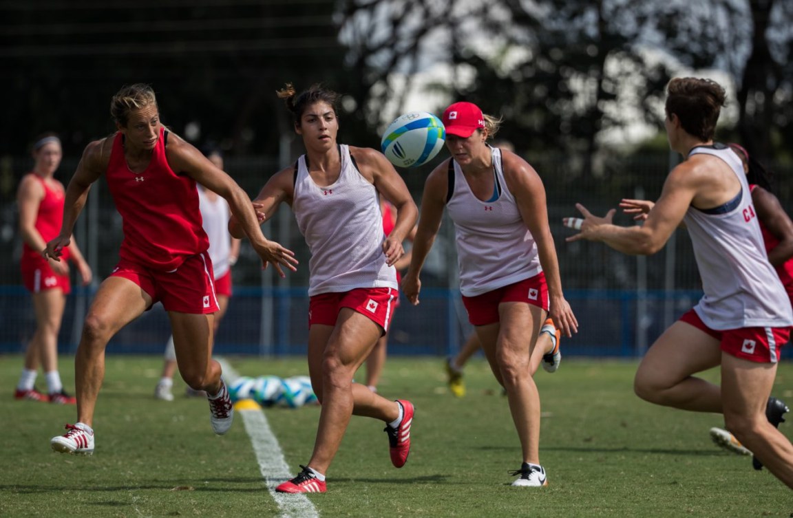 Women's Rugby Sevens: Training on Rio practice pitch - Team Canada ...