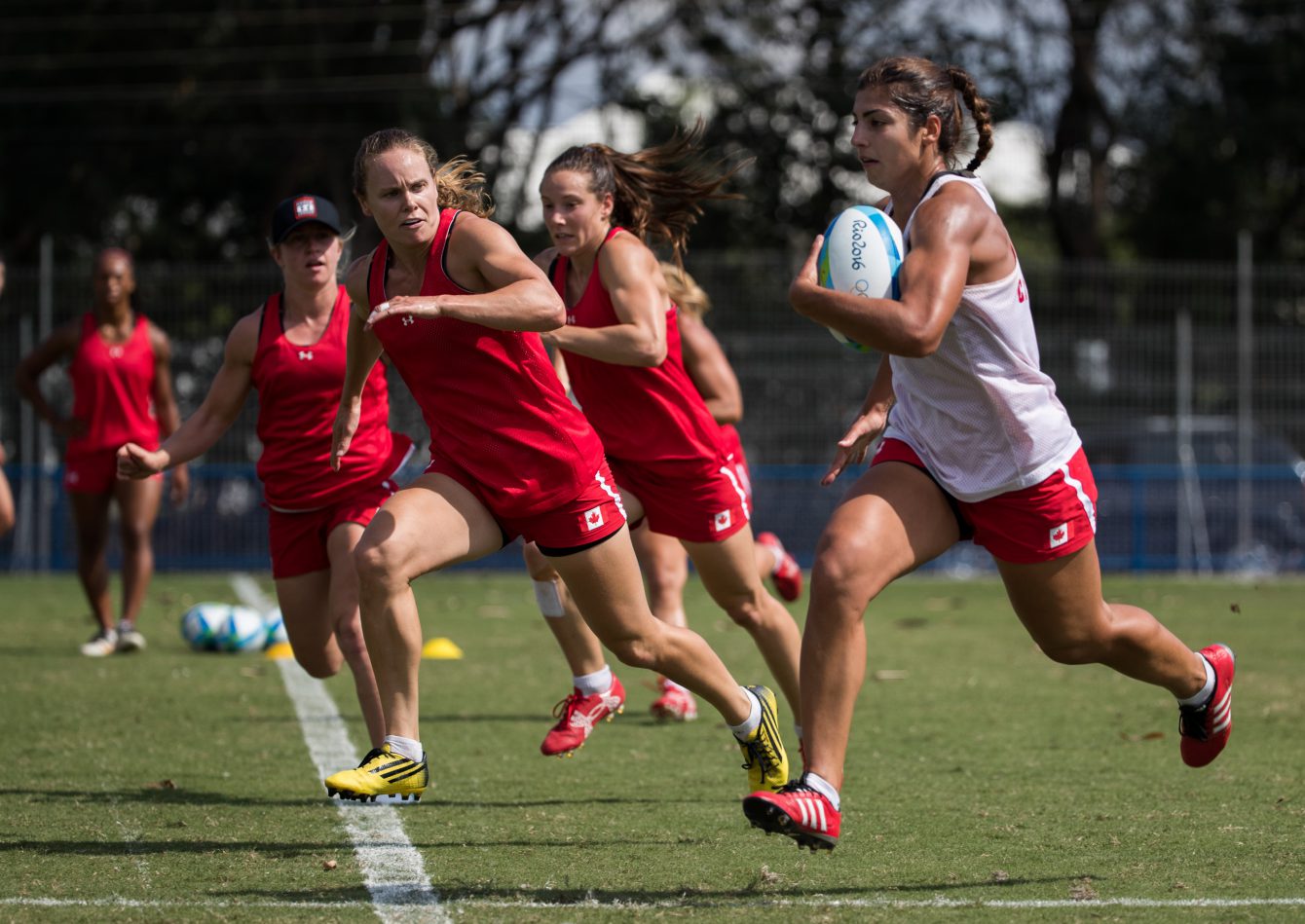 Women's Rugby Sevens: Training on Rio practice pitch - Team Canada ...