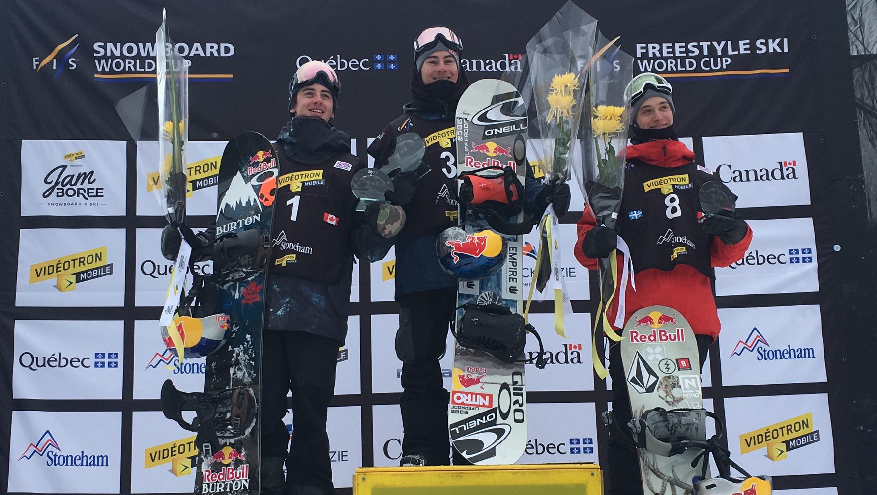 Three medals for Canadian slopestyle snowboarders at Quebec World Cup ...