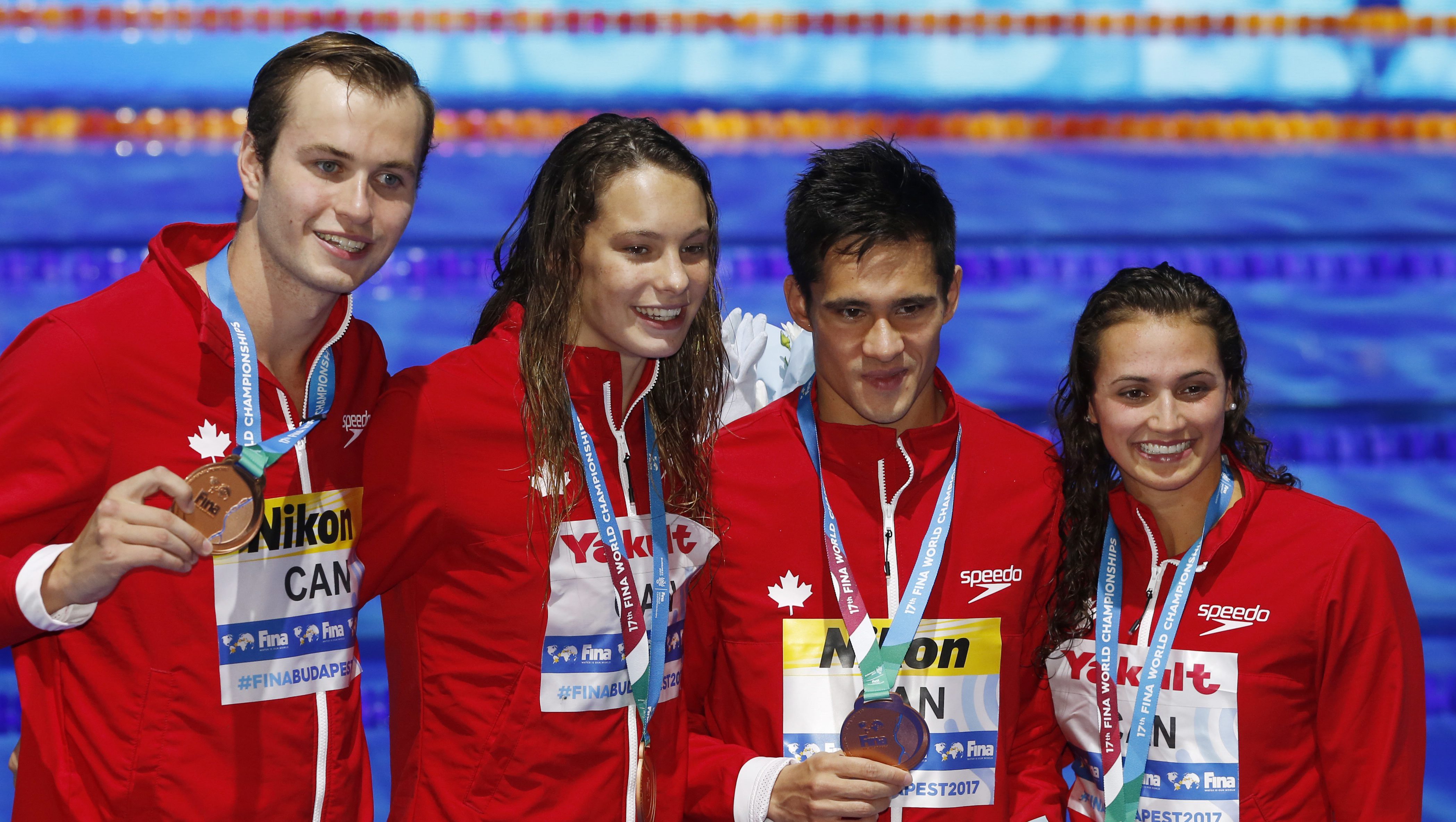 Team Canada swimmers capture world championship bronze in mixed medley ...