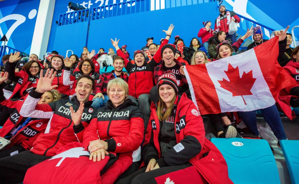 Team Canada fans in the stands at PyeongChang 2018 - Team Canada