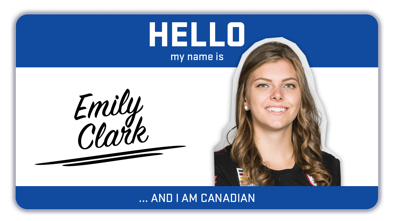 Hi, my name is Emily Clark and I play hockey - Team Canada
