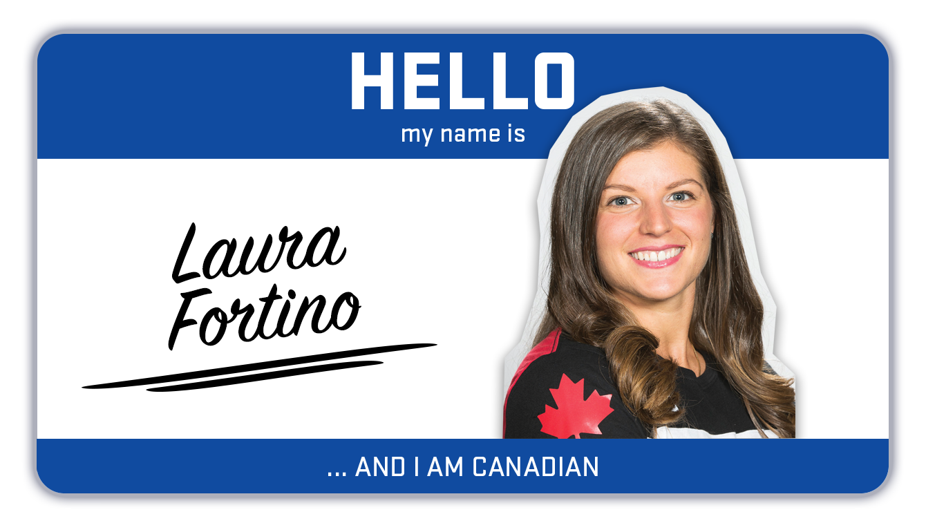 Hi, my name is Laura Fortino and I play hockey - Team Canada