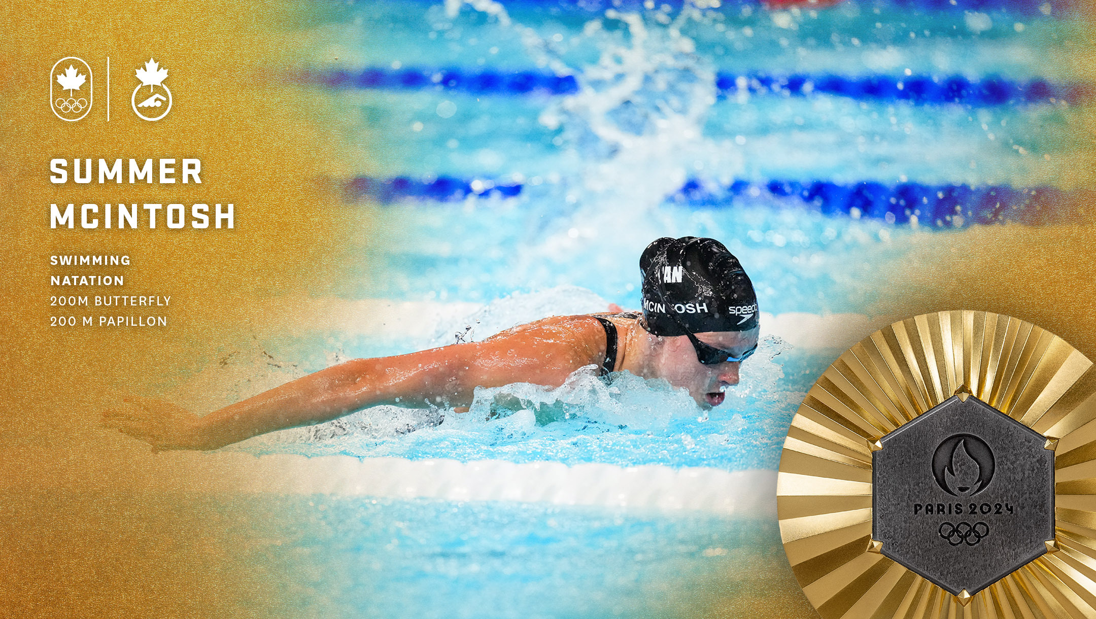 McIntosh wins third medal of Paris 2024 - gold in women's 200m butterfly - Team Canada ...