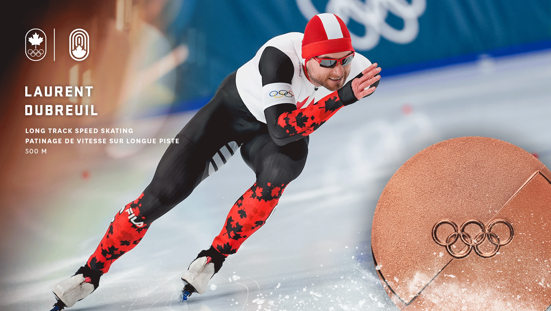 Laurent Dubreuil wins 500m bronze medal in long track speed skating ...